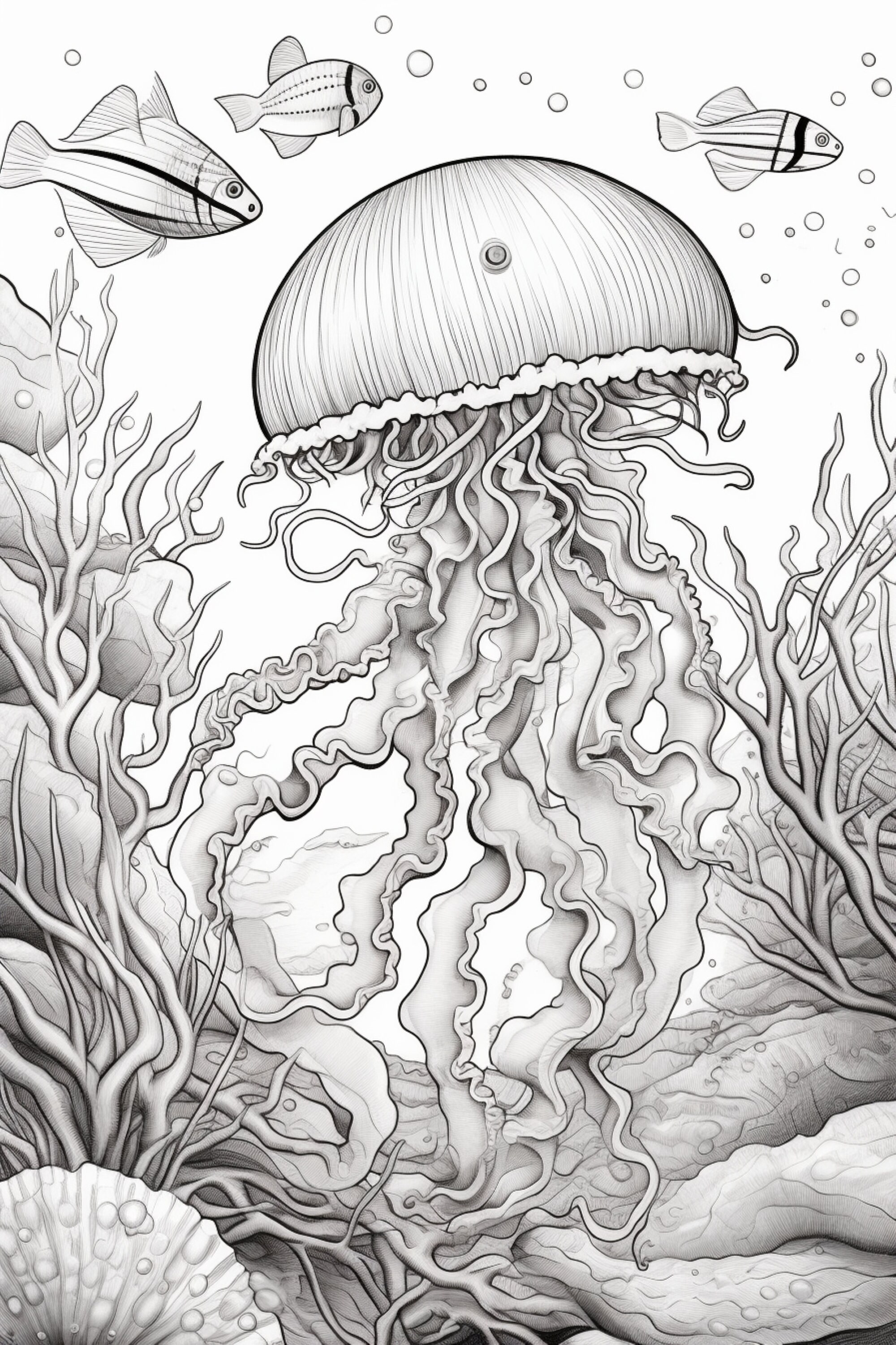 Ocean Creatures 6- Coloring Pages (5) - Etsy