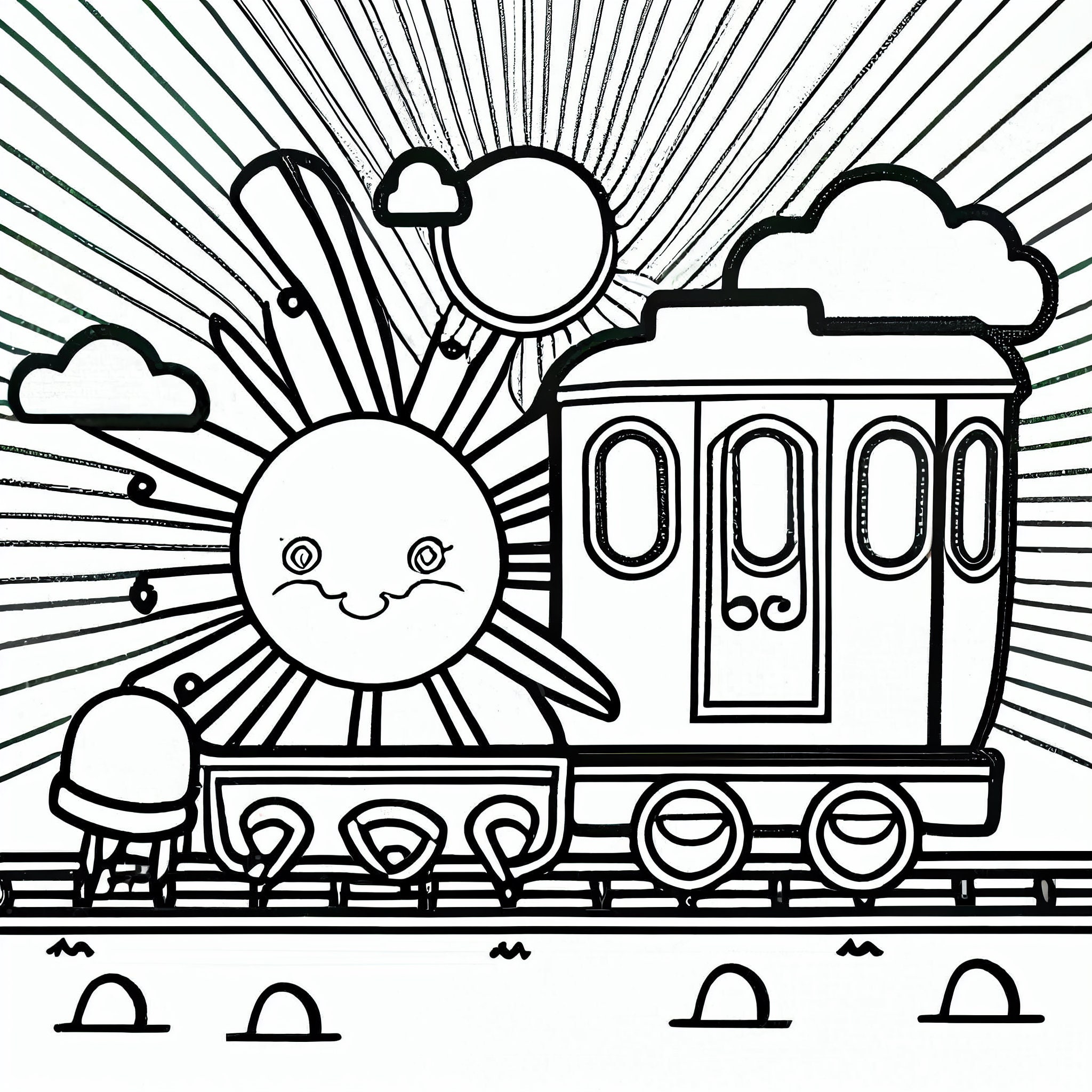 Train 1- Coloring Pages (4) - Etsy