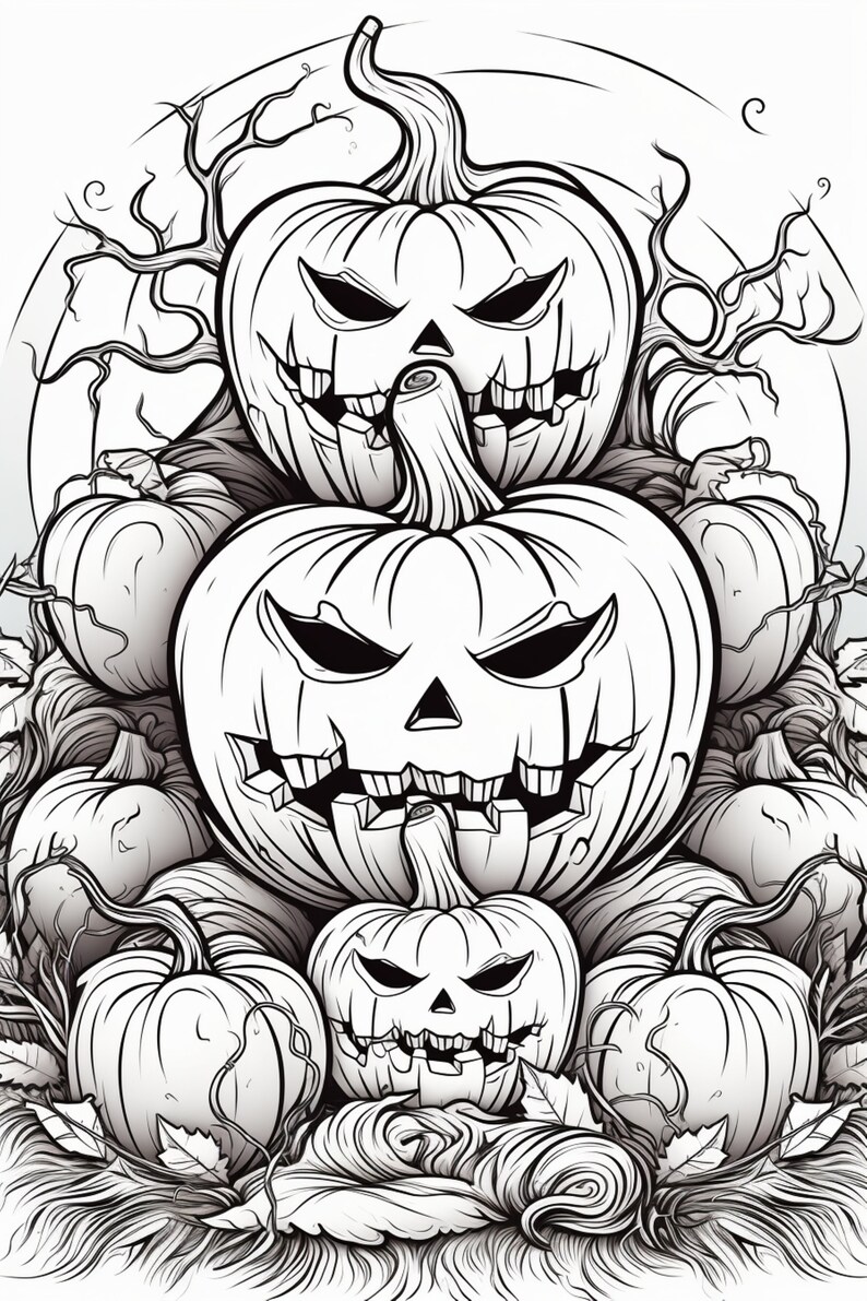 Halloween 9 Coloring Pages 5 - Etsy