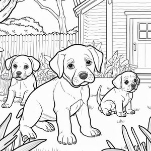 Dogs 3- Coloring Pages (5) - Etsy
