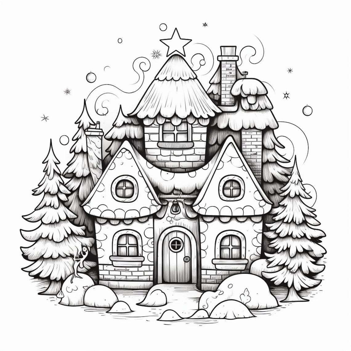 Winter/christmas 9- Coloring Pages (5) - Etsy