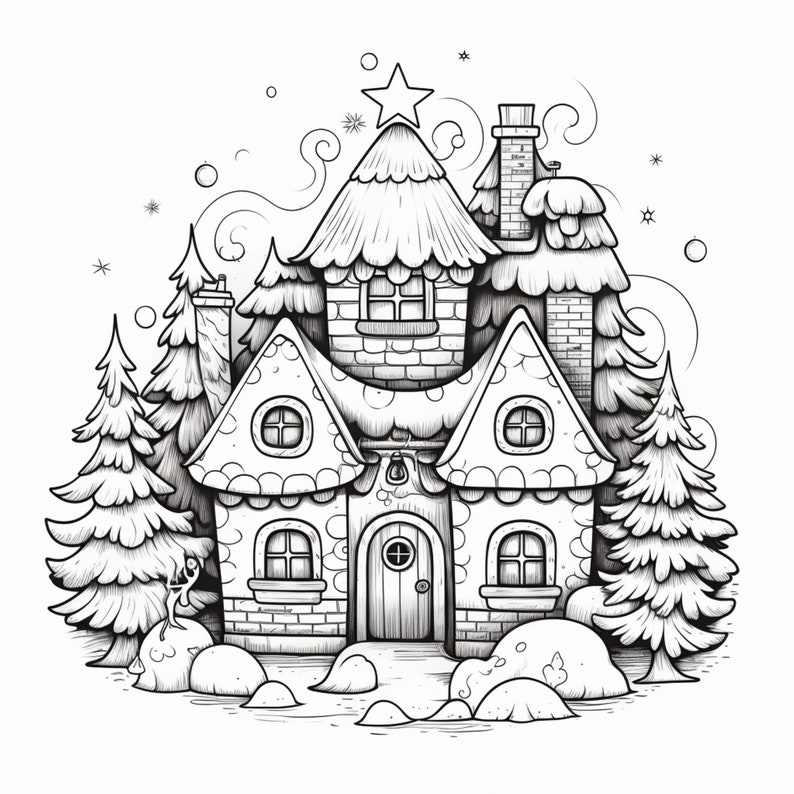 Winter/christmas 9- Coloring Pages (5) - Etsy
