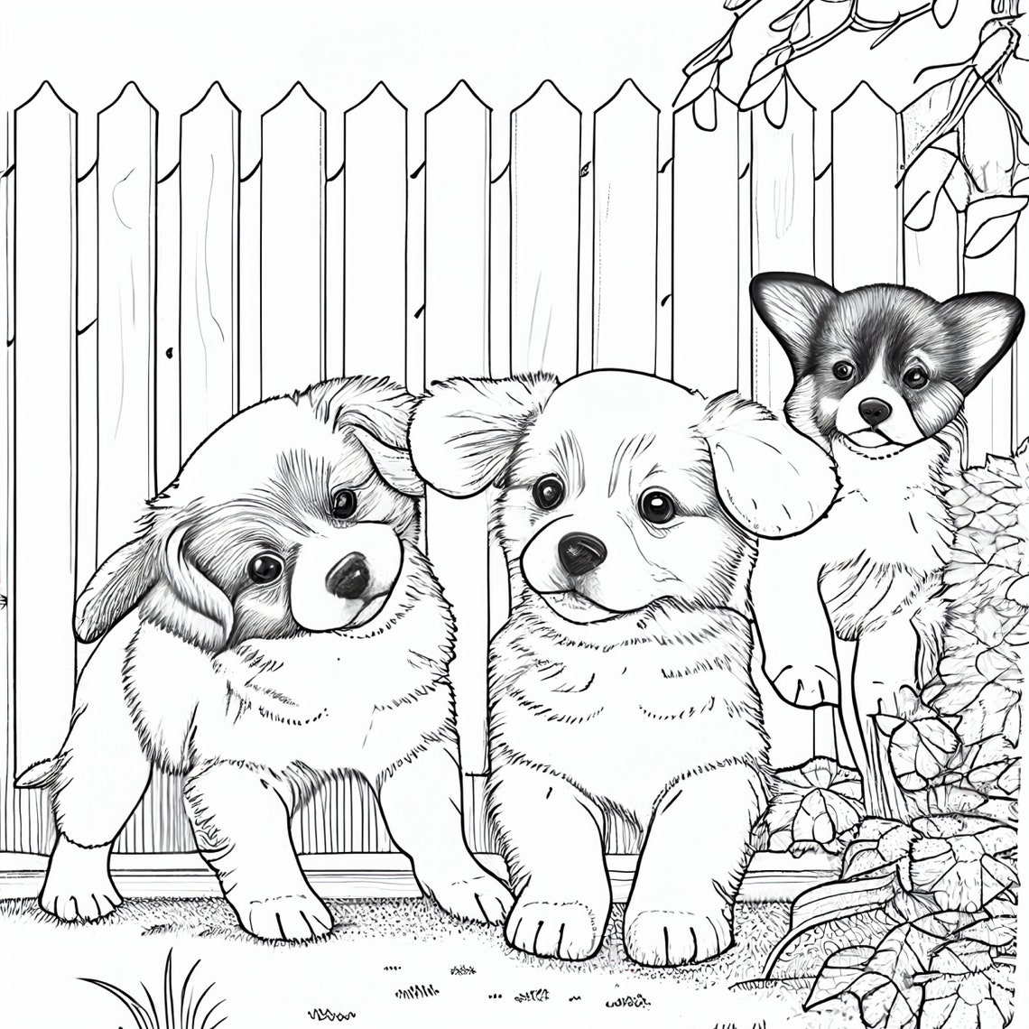Dogs 4- Coloring Pages (5) - Etsy