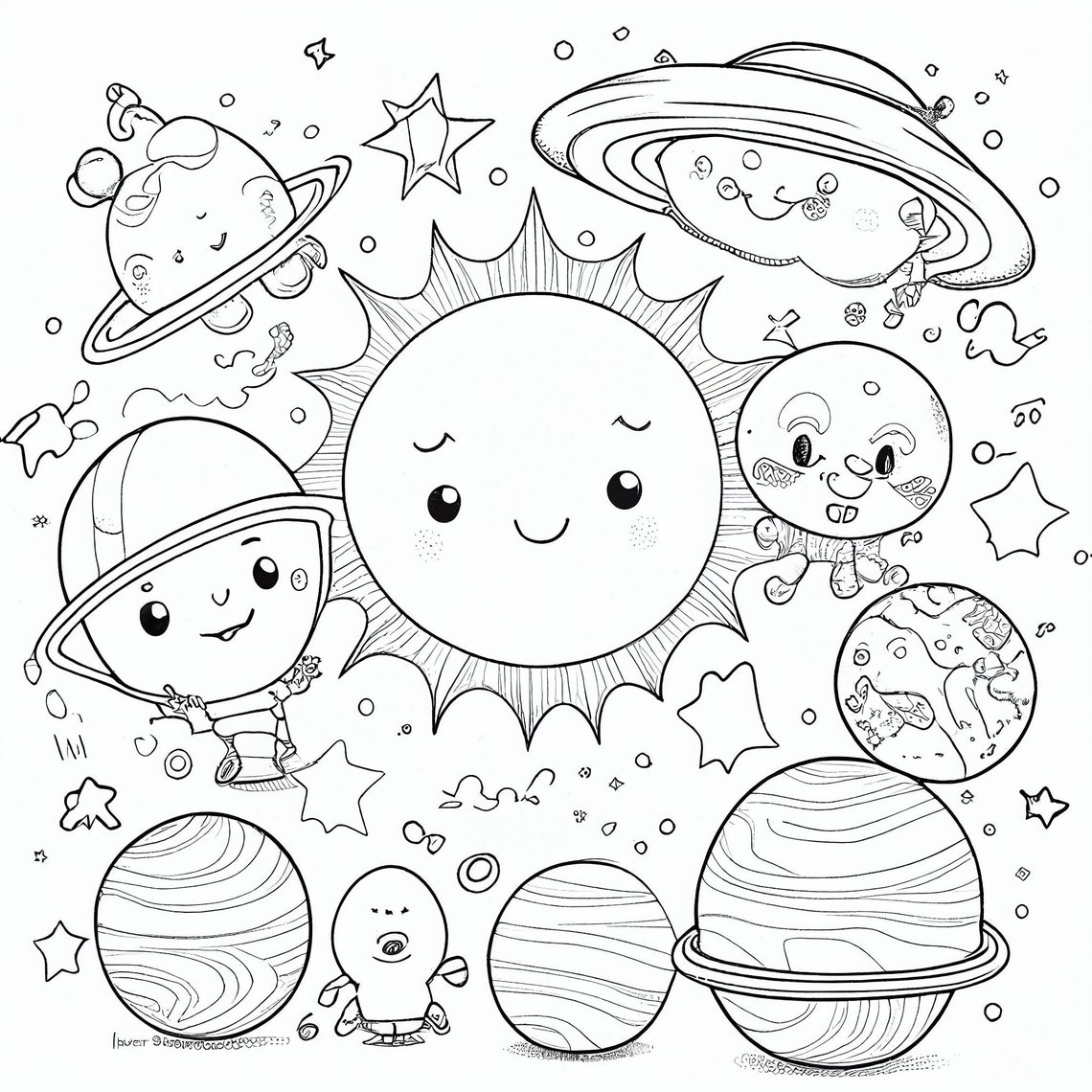 Outer Space 6- Coloring Pages (5) - Etsy
