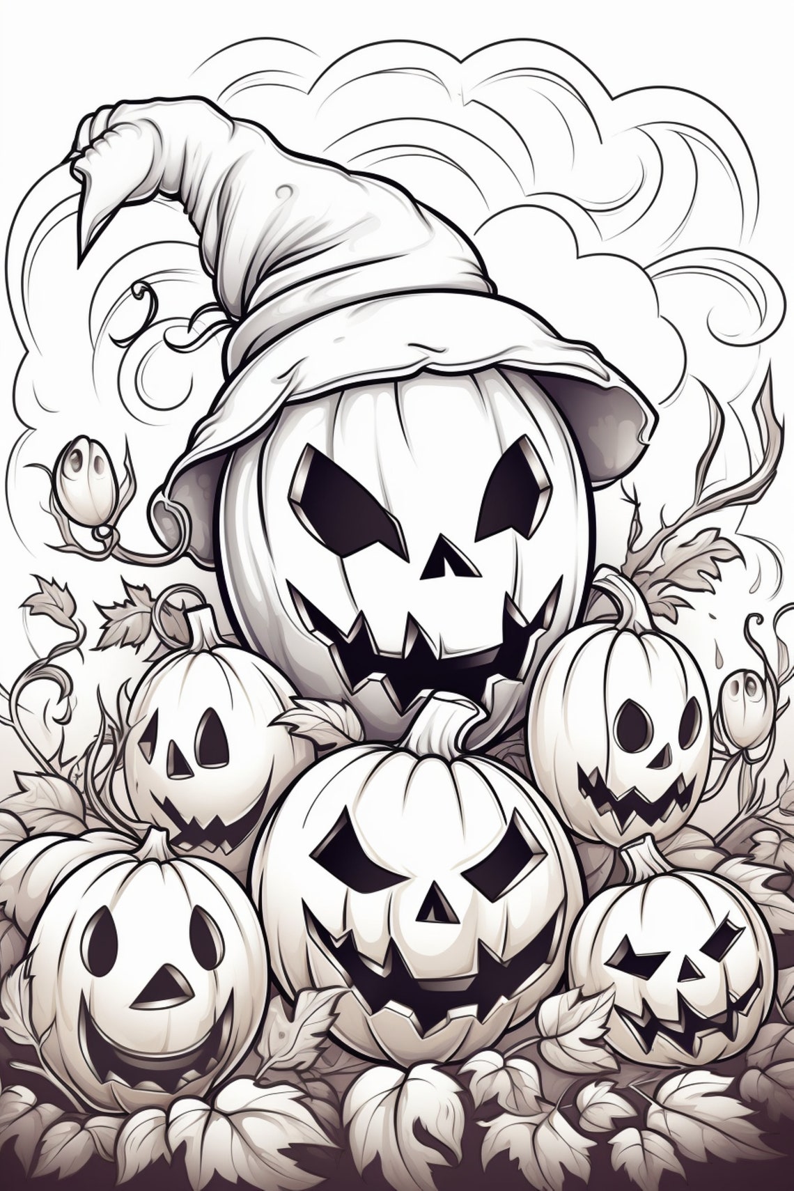 Halloween 10 Coloring Pages 5 - Etsy