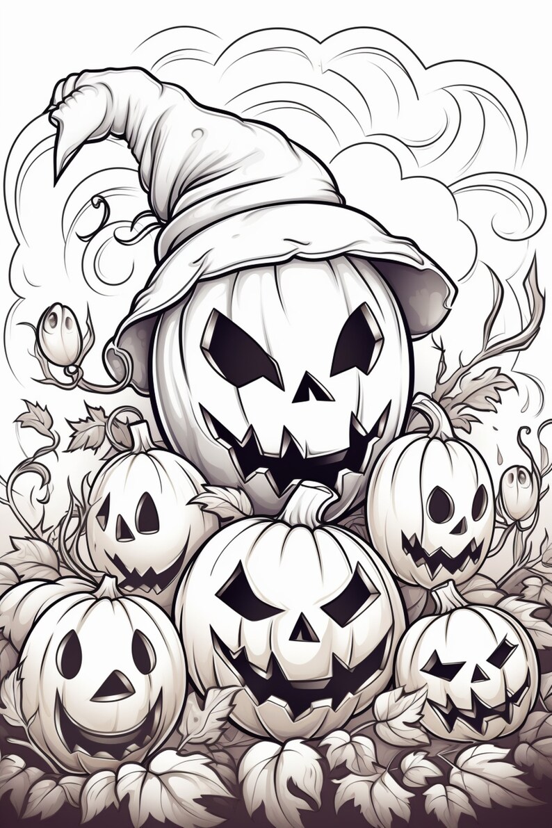 Halloween 10 Coloring Pages 5 - Etsy