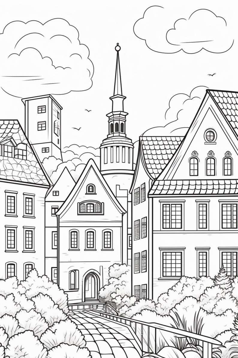 Cities 4- Coloring Pages (5) - Etsy
