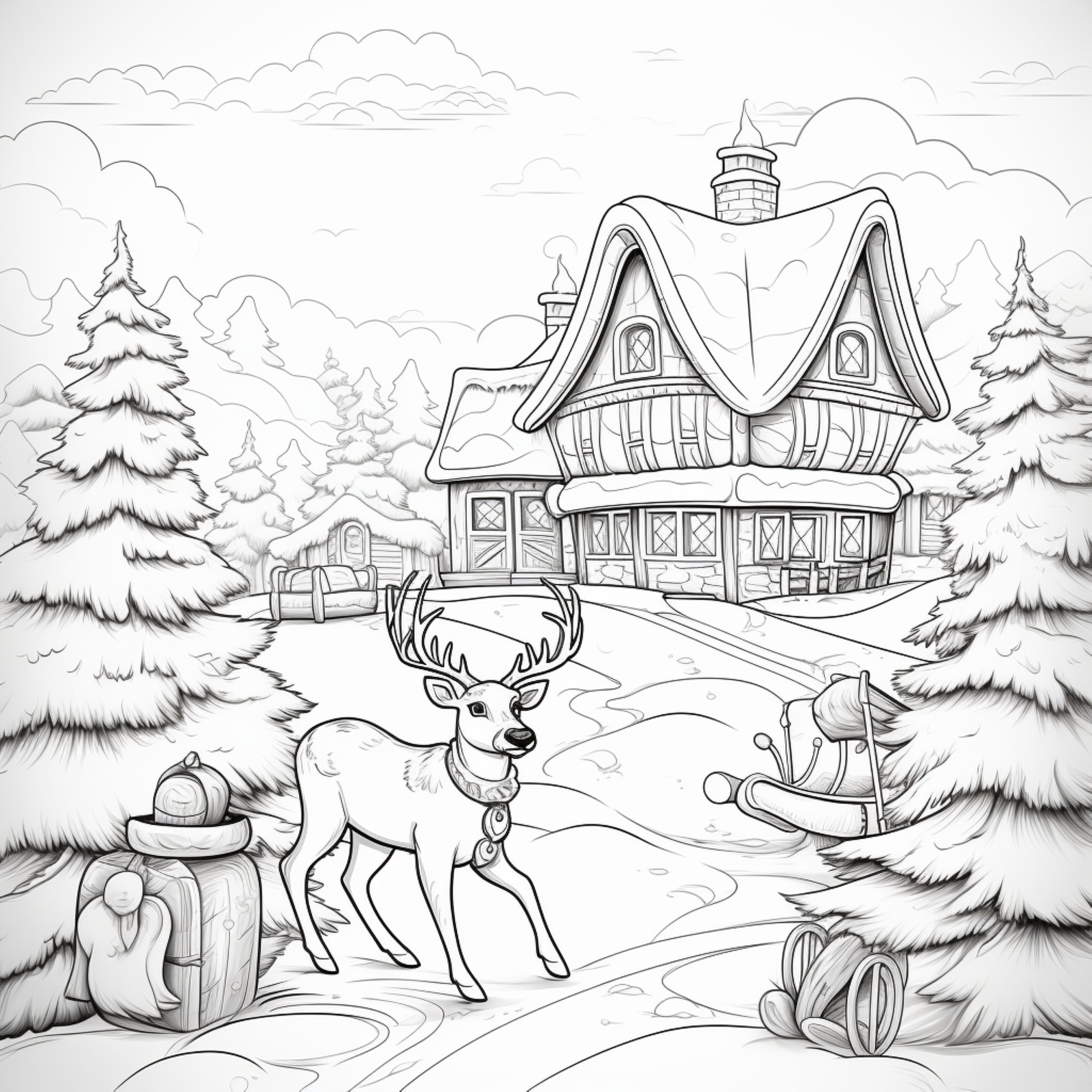 Winter/christmas 3- Coloring Pages (5) - Etsy