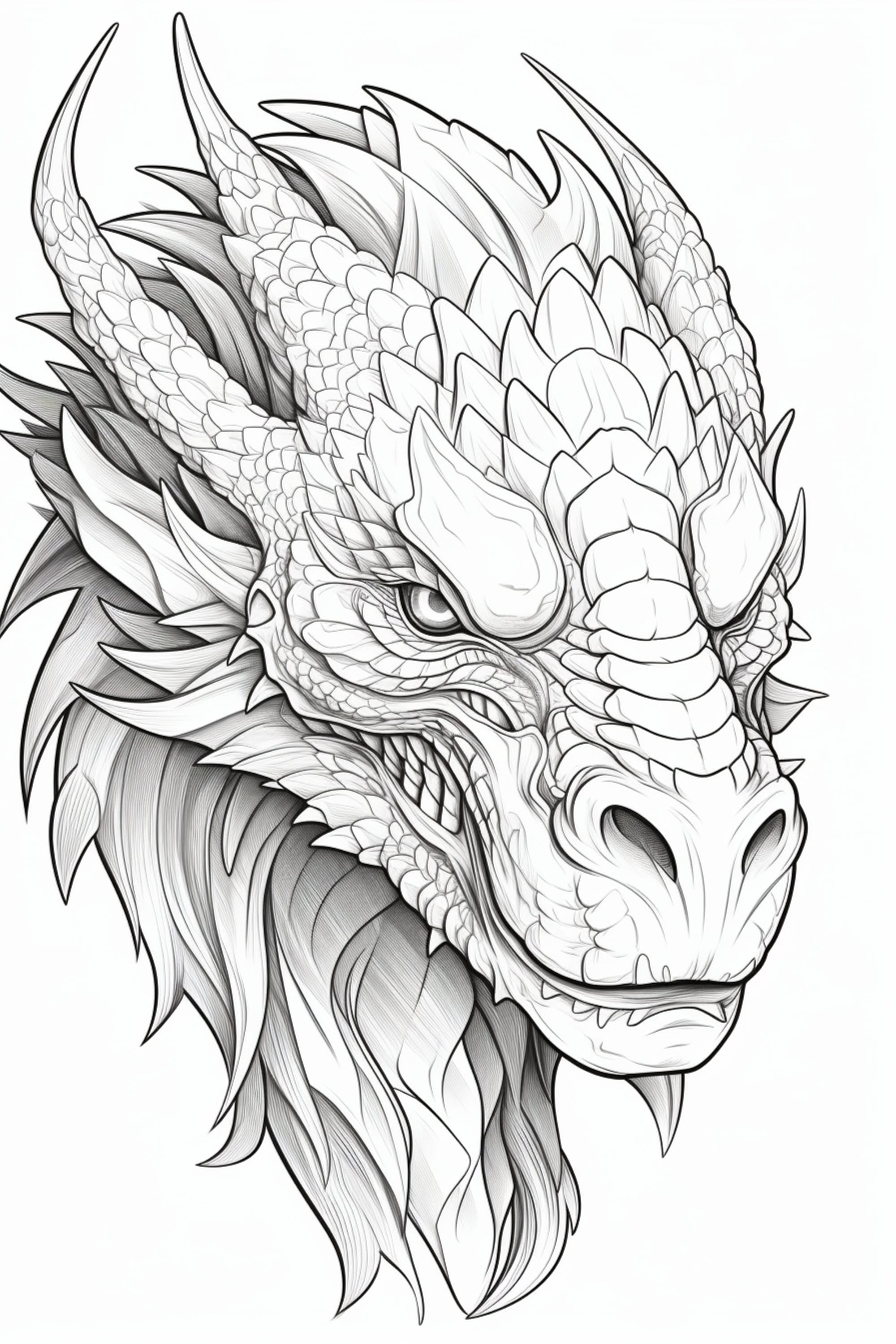 Dragon 15- Coloring Pages (5) - Etsy