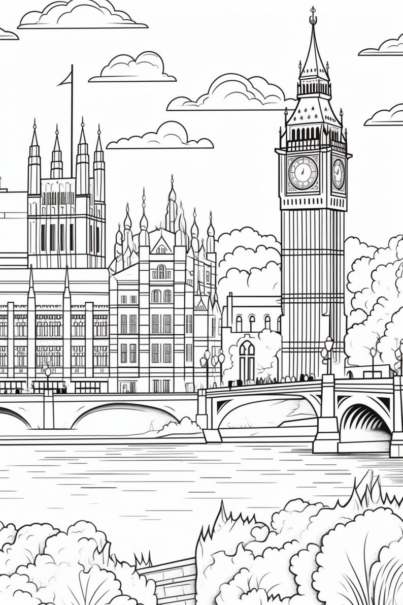 Cities 4- Coloring Pages (5) - Etsy