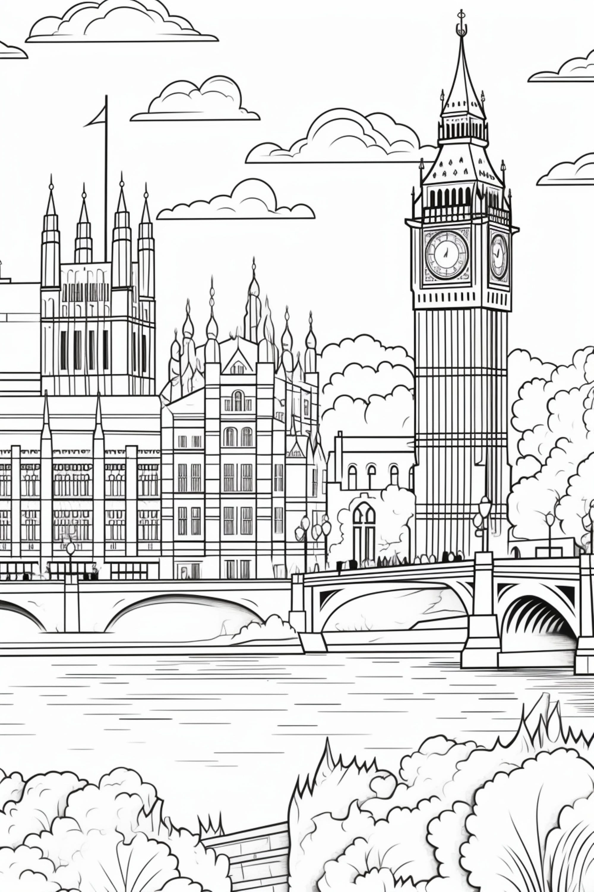 Cities 4- Coloring Pages (5) - Etsy