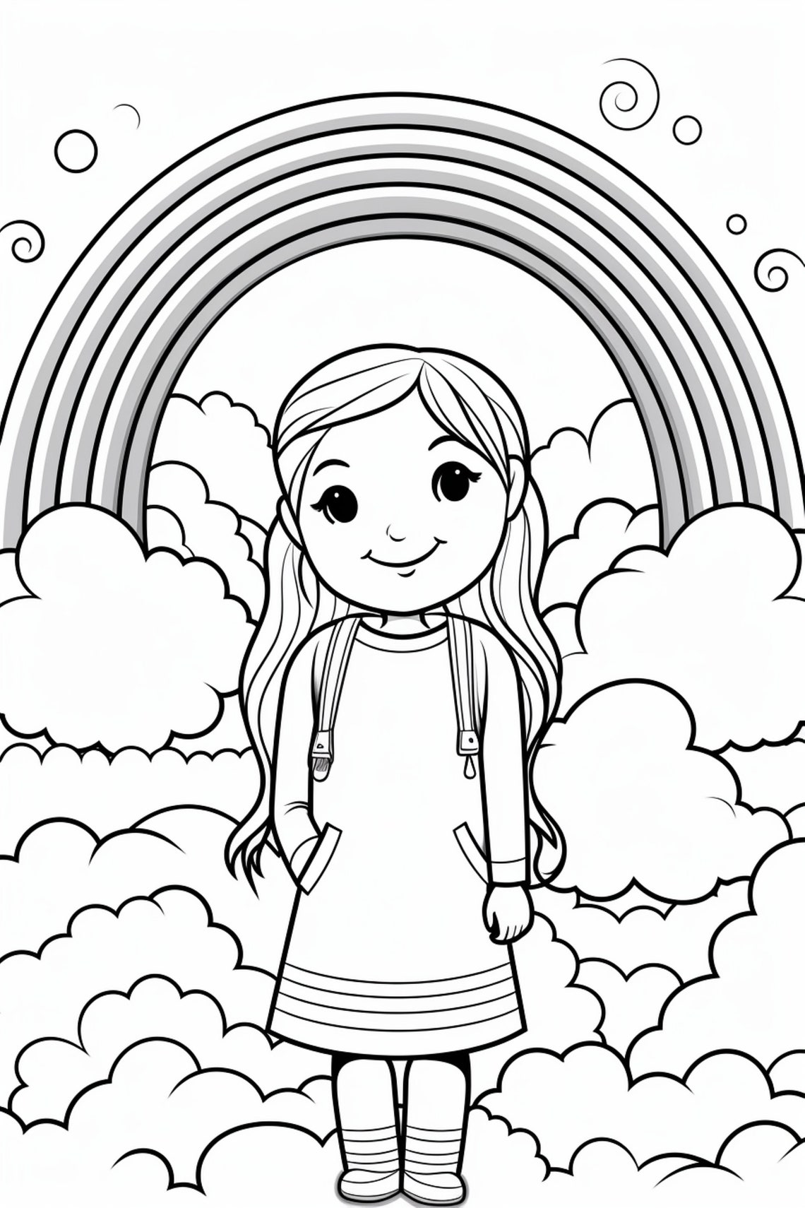 Rainbow 3- Coloring Pages (5) - Etsy