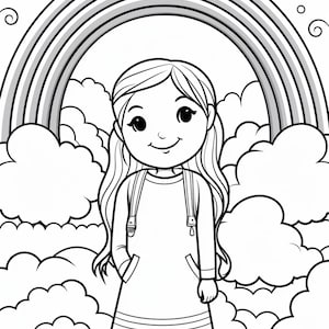 Rainbow 3- Coloring Pages (5) - Etsy