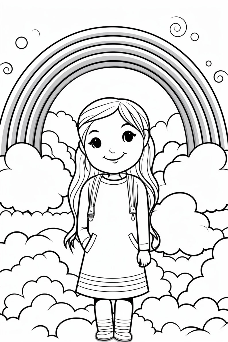 Rainbow 3- Coloring Pages (5) - Etsy