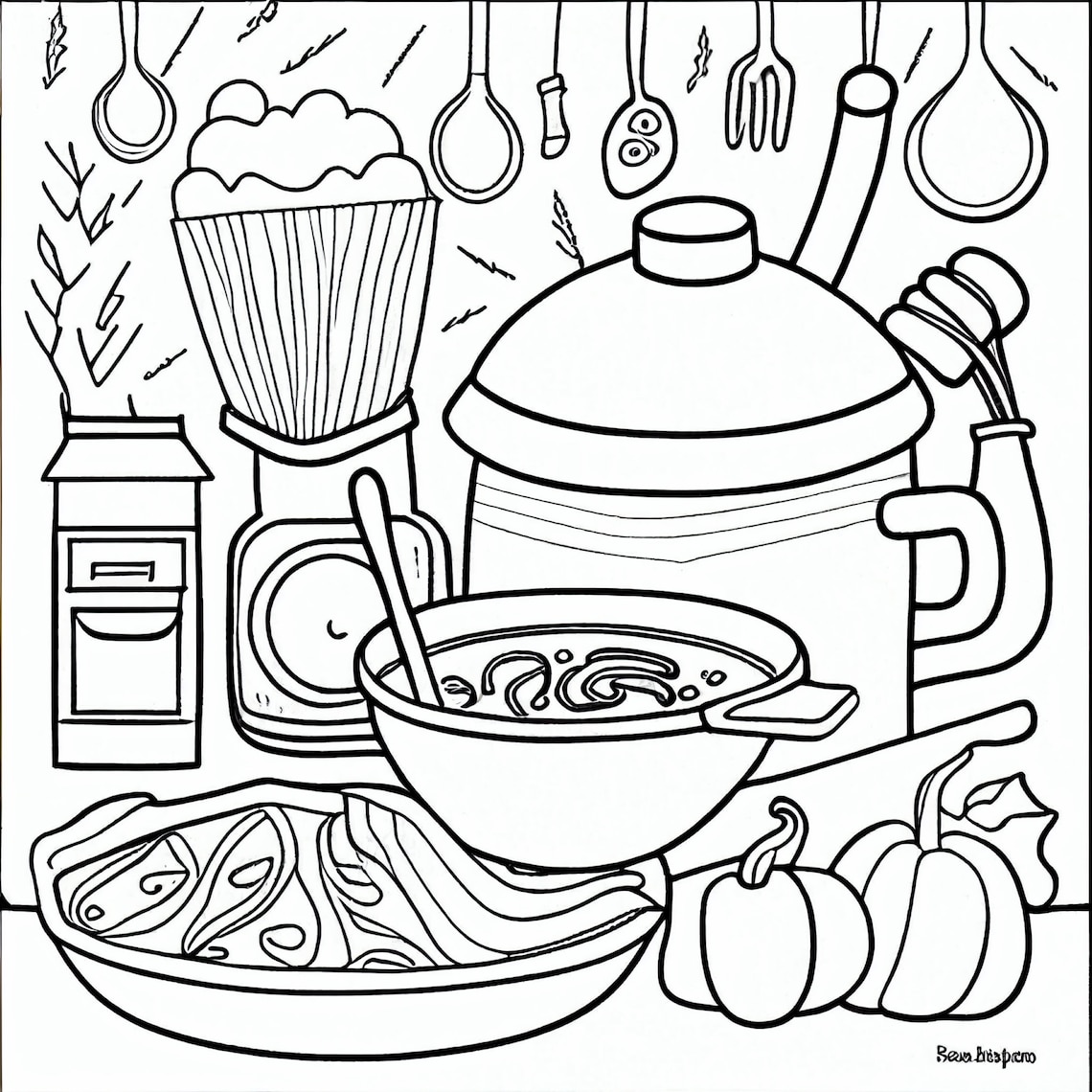 Cooking 3- Coloring Pages (5) - Etsy