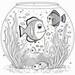 Fish 3- Coloring Pages (5) - Etsy