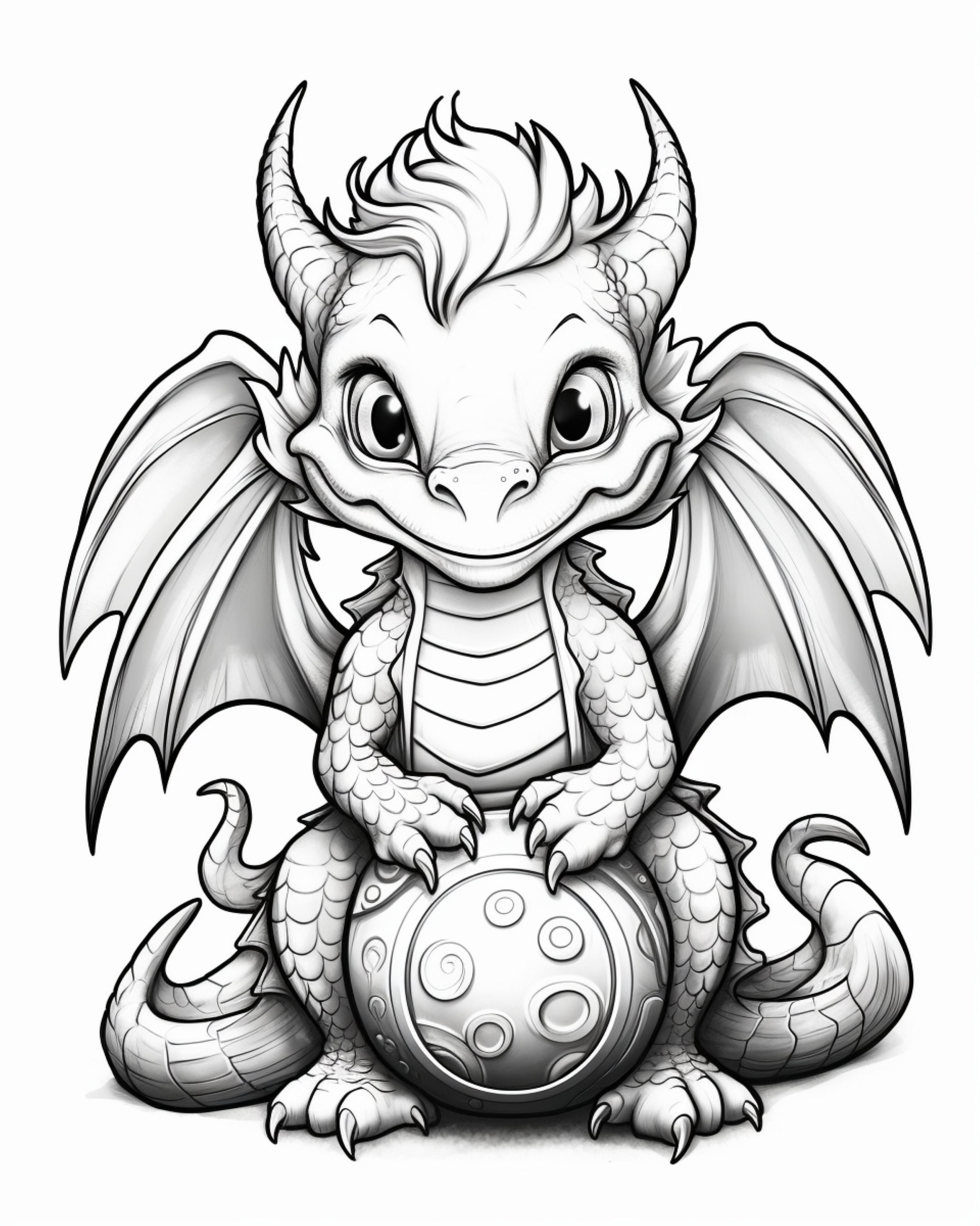 Dragon 2- Coloring Pages (5) - Etsy