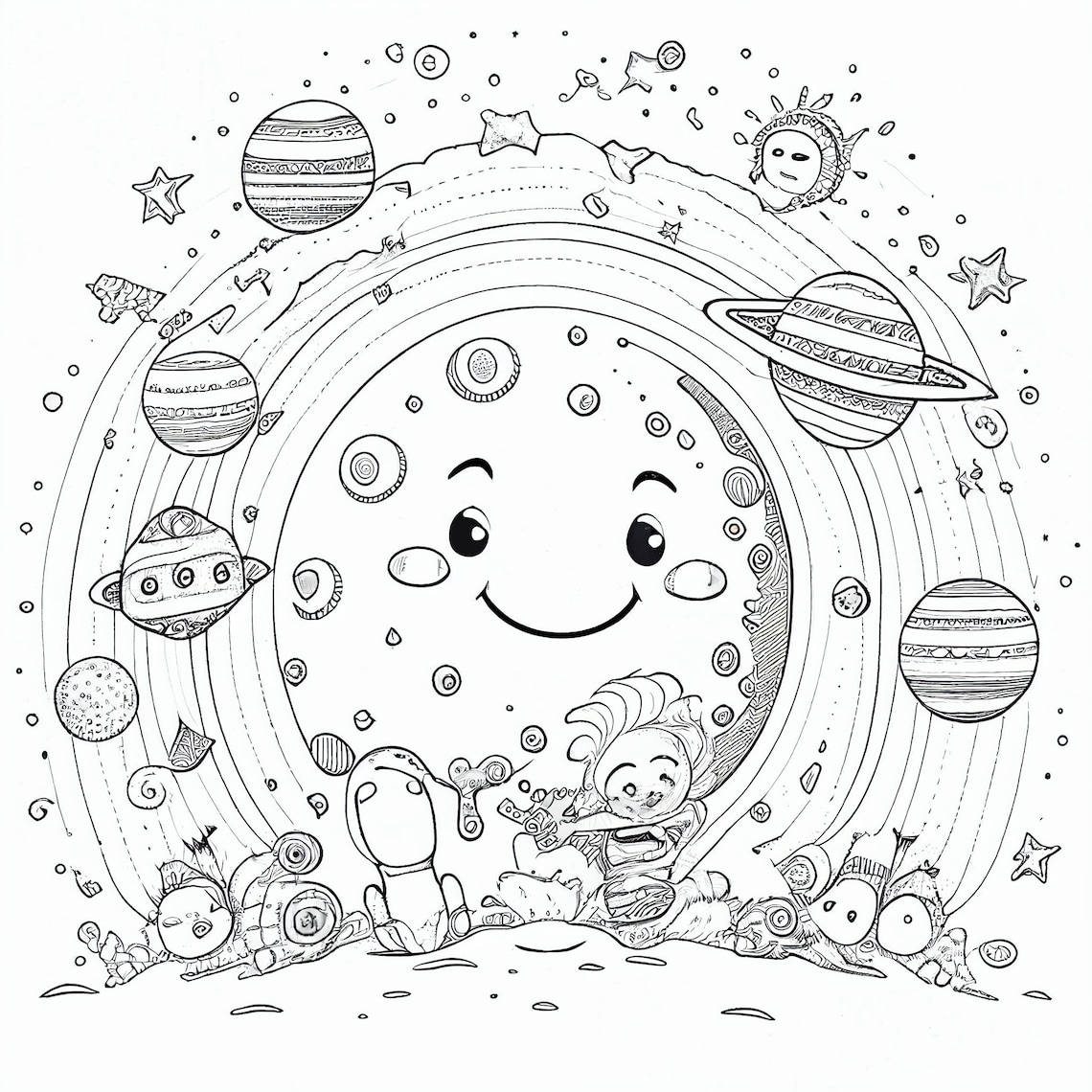 Outer Space 3- Coloring Pages (4) - Etsy