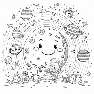 Outer Space 3- Coloring Pages (4) - Etsy