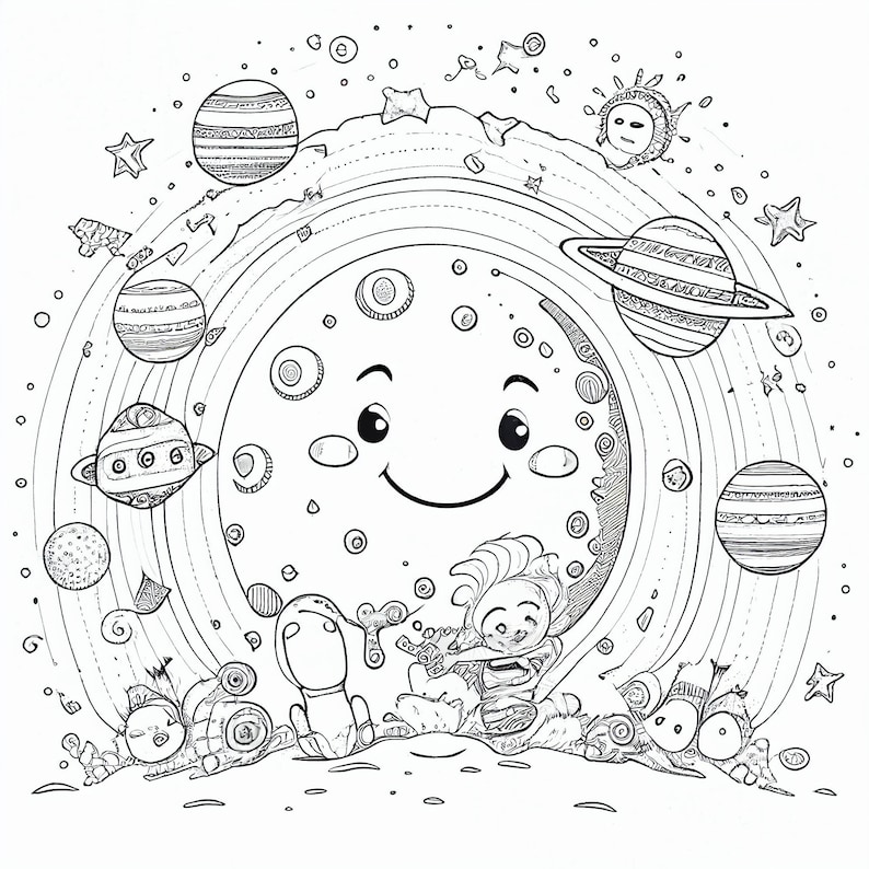 Outer Space 3- Coloring Pages (4) - Etsy