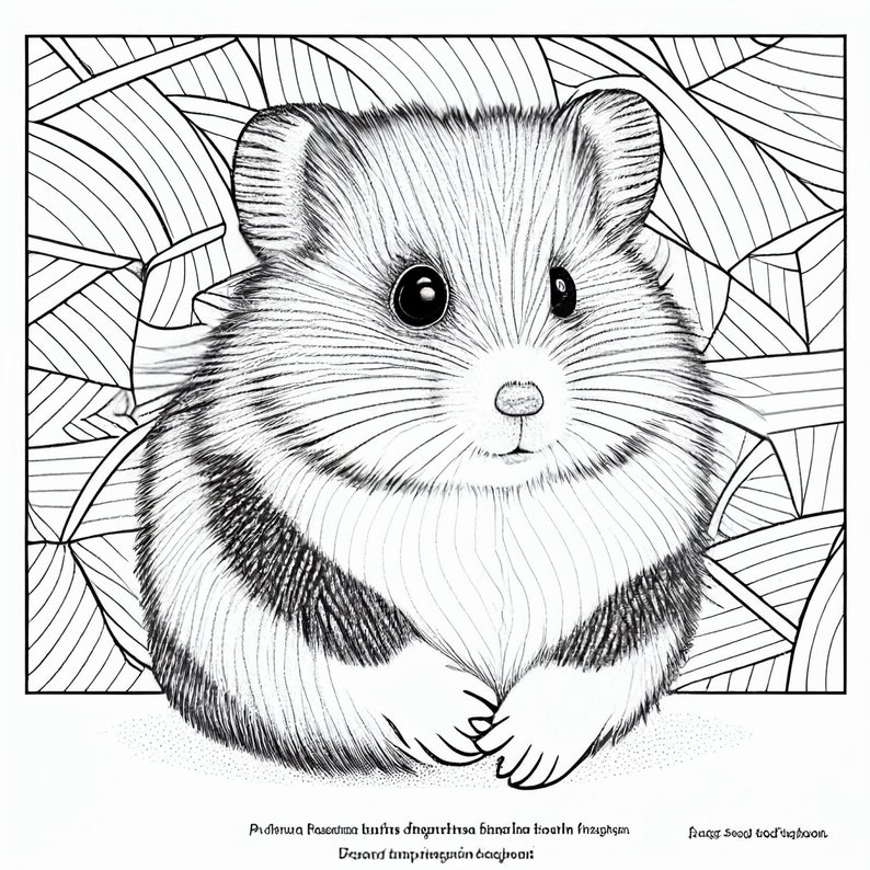Hamster- Coloring Pages (5) - Etsy