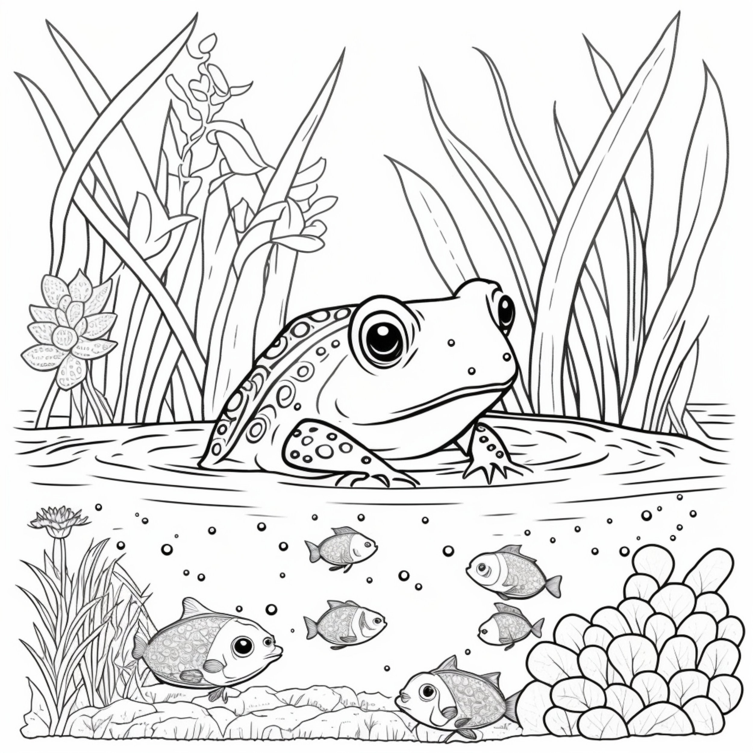 Frog 2- Coloring Pages (5) - Etsy