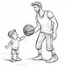 Father and Son Basketball - Coloring Pages (5) - Etsy