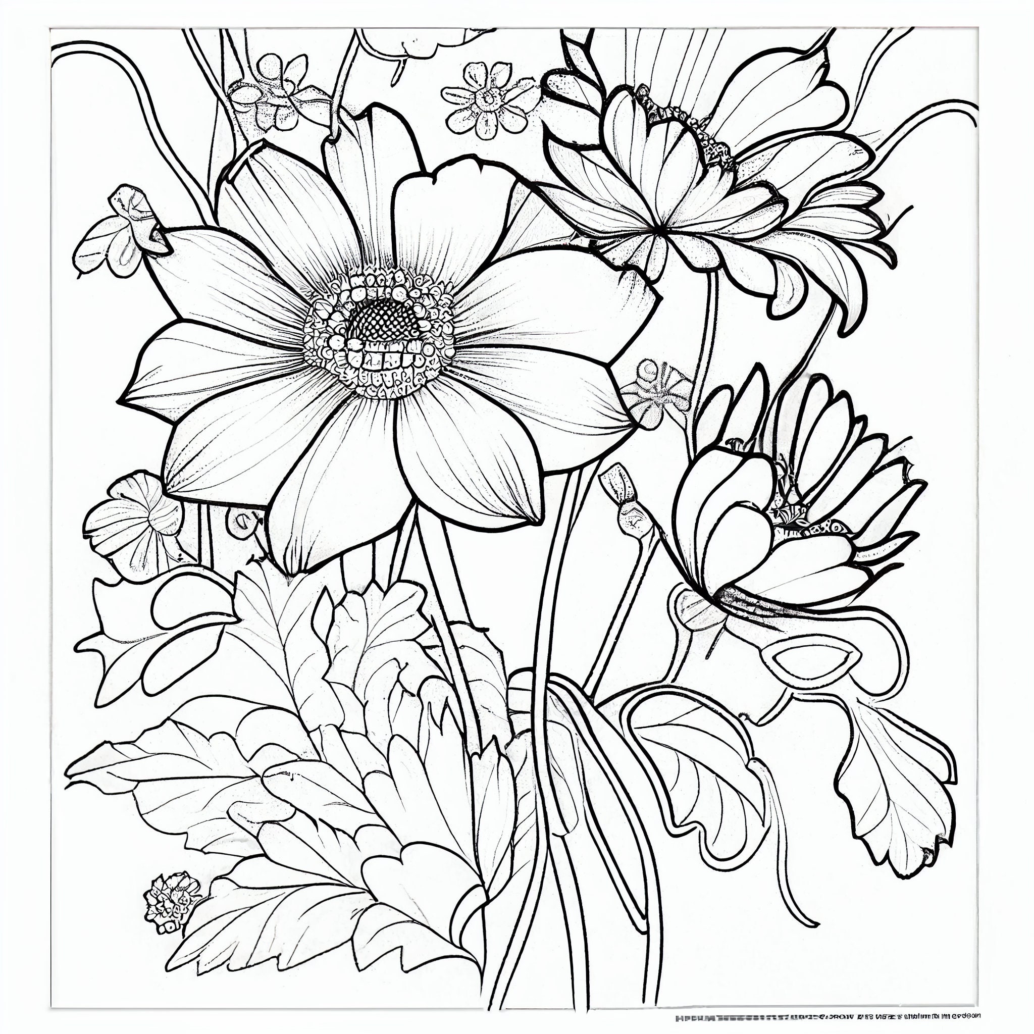 Floral 4- Coloring Pages (5) - Etsy