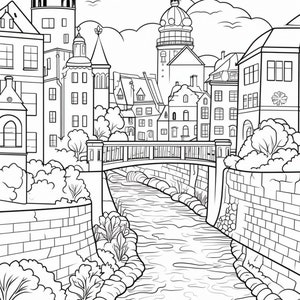 Cities 1- Coloring Pages (5) - Etsy