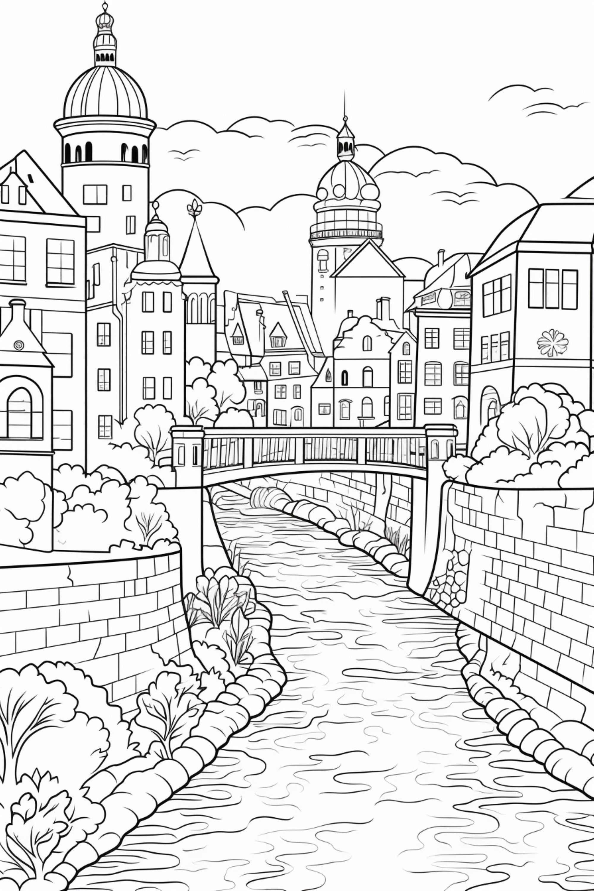 Cities 1- Coloring Pages (5) - Etsy
