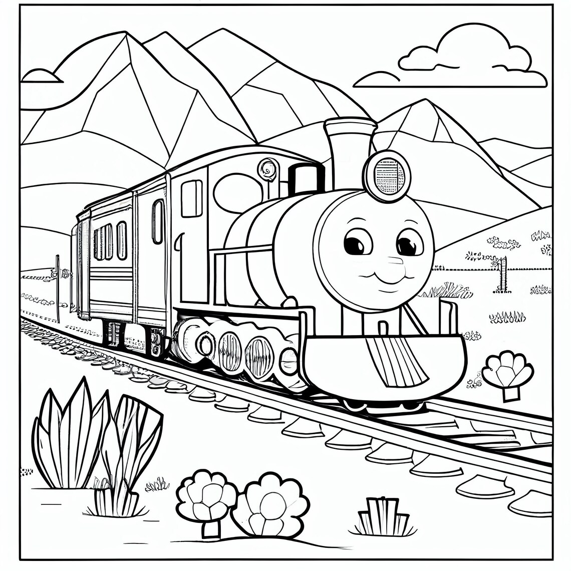 Train 2- Coloring Pages (4) - Etsy