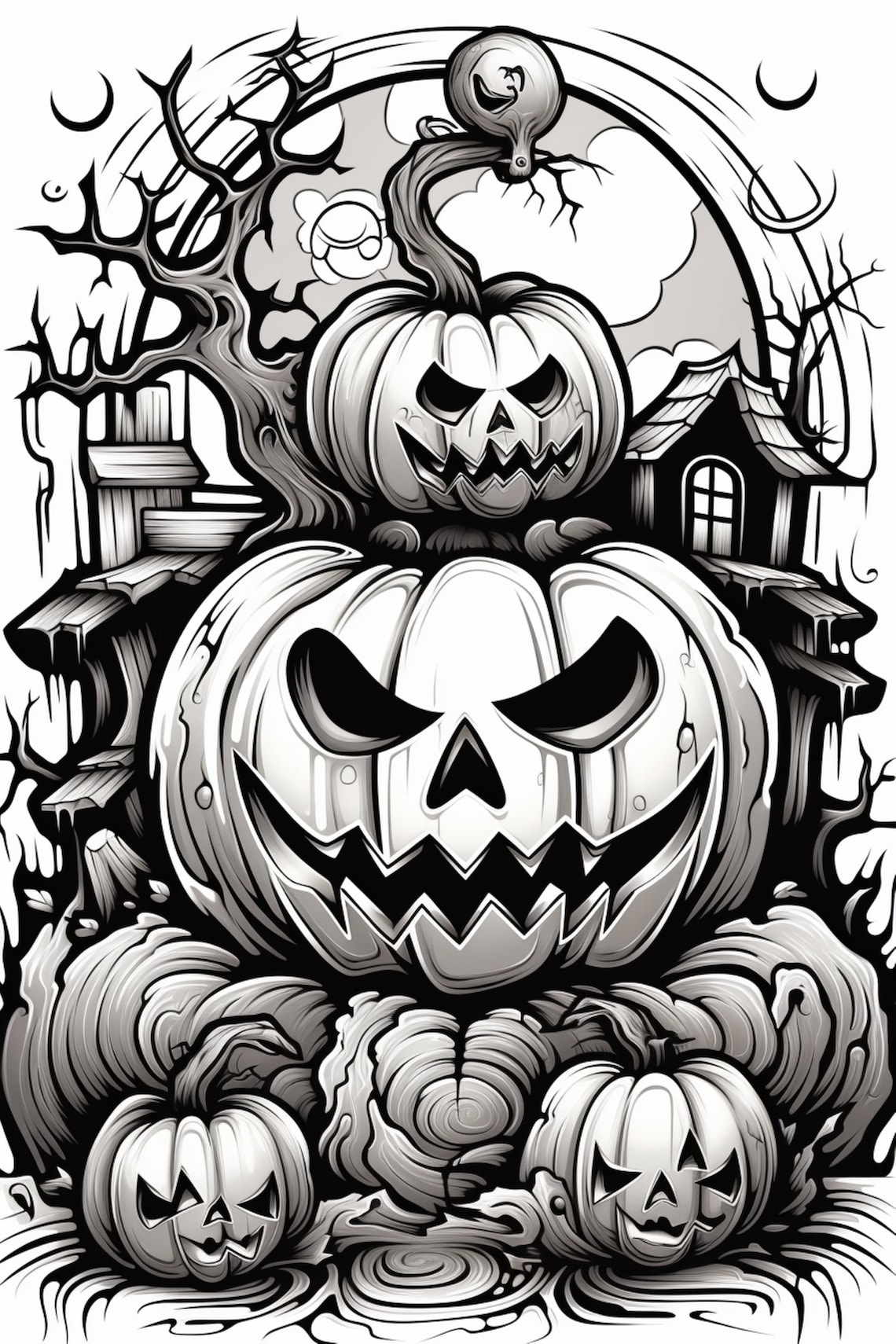 Halloween 6 Coloring Pages 5 - Etsy