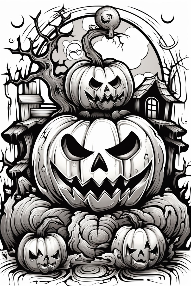 Halloween 6 Coloring Pages 5 - Etsy