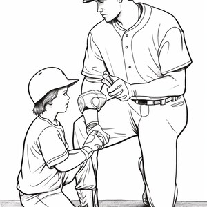 Father and Son Baseball 3- Coloring Pages (5) - Etsy