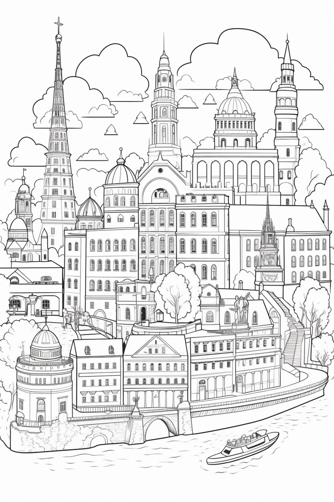 Cities 1- Coloring Pages (5) - Etsy