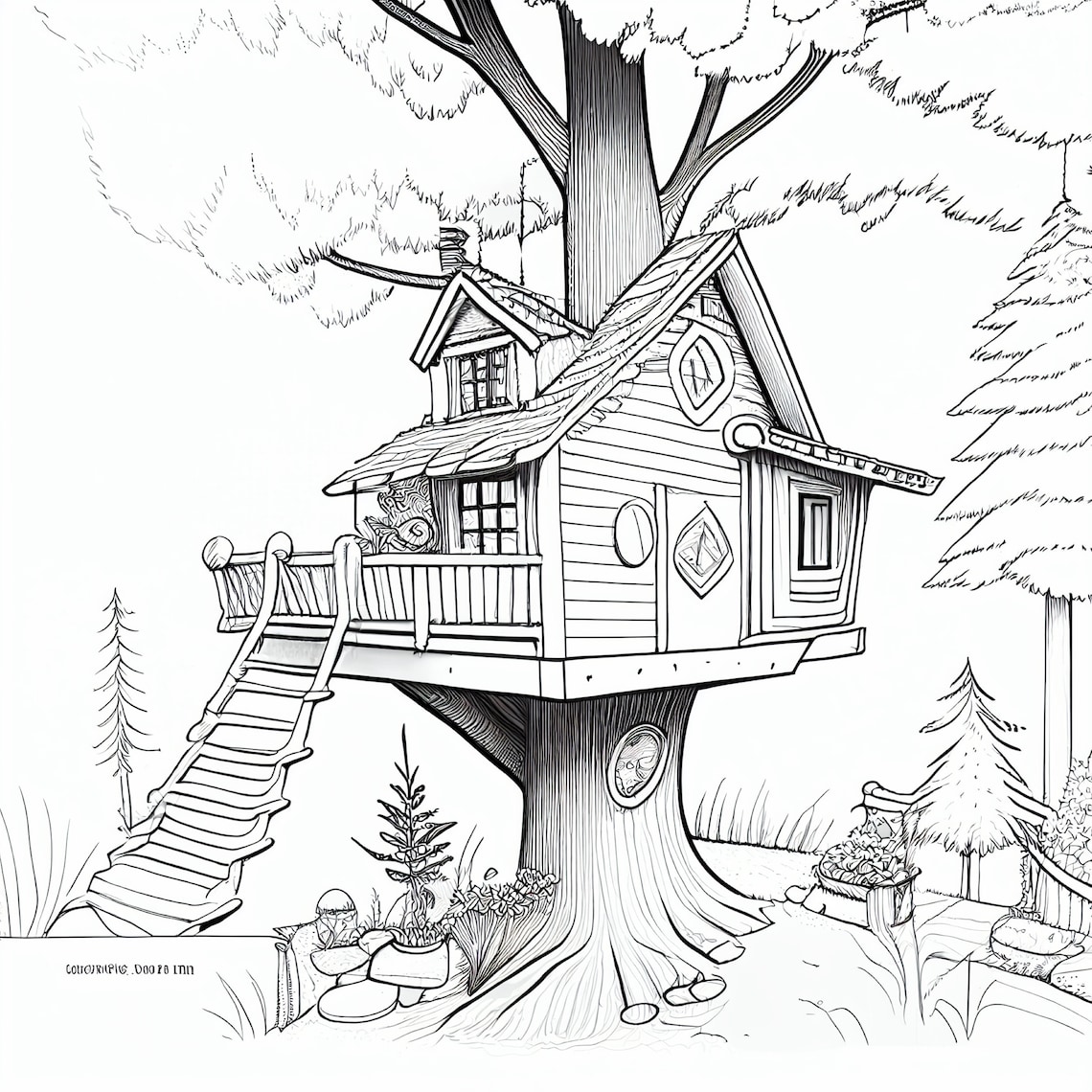 Treehouse 2- Coloring Pages (5) - Etsy