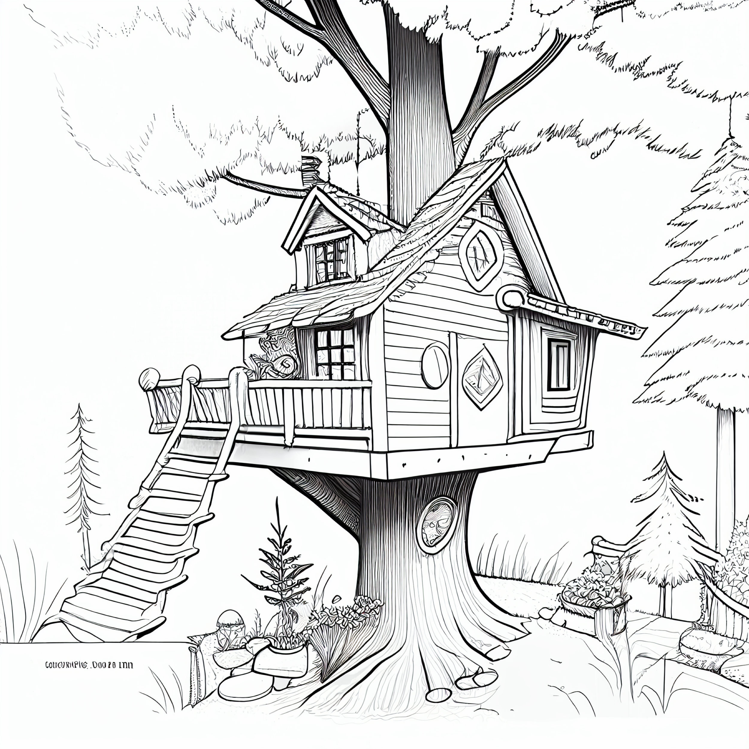 Treehouse 2- Coloring Pages (5) - Etsy