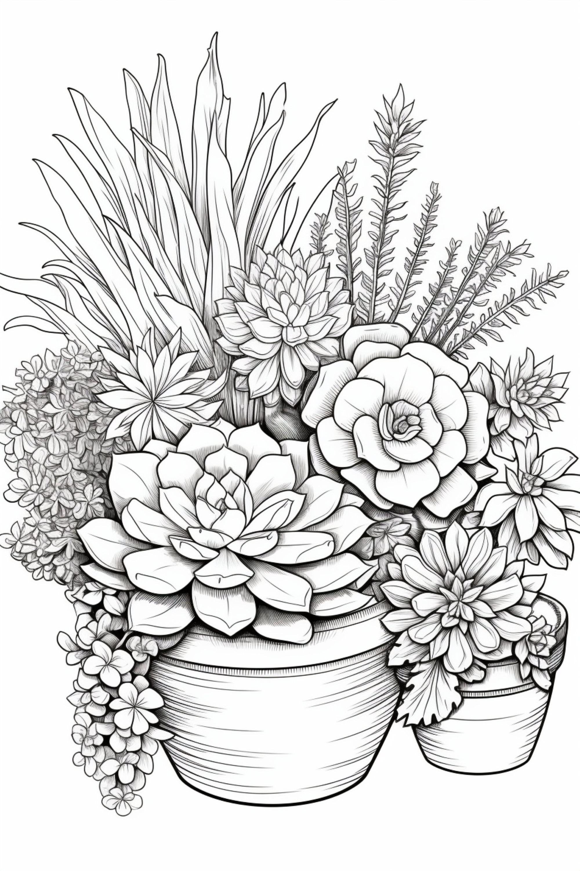 Plants 1- Coloring Pages (5) - Etsy