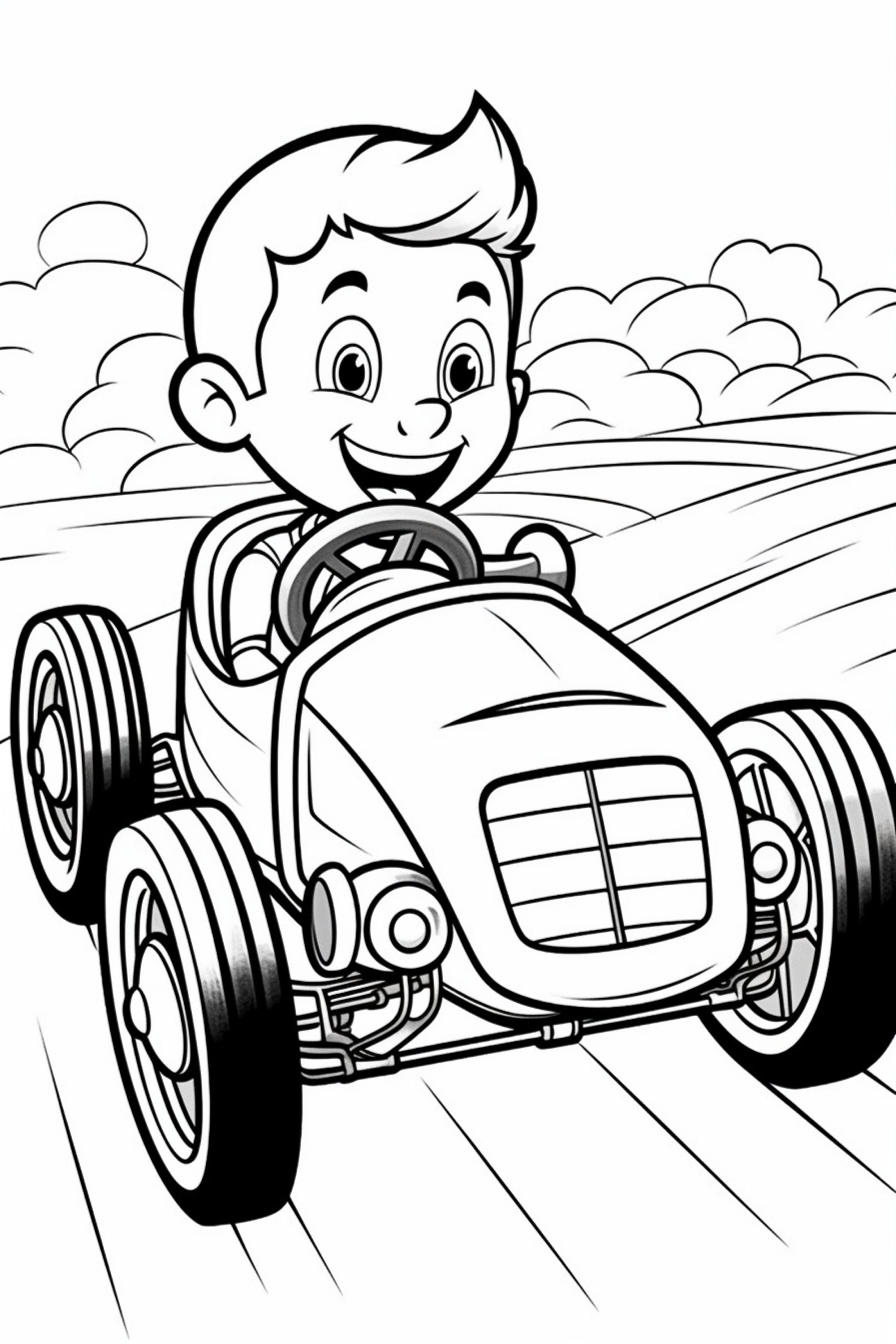 Race Car 4- Coloring Pages (5) - Etsy