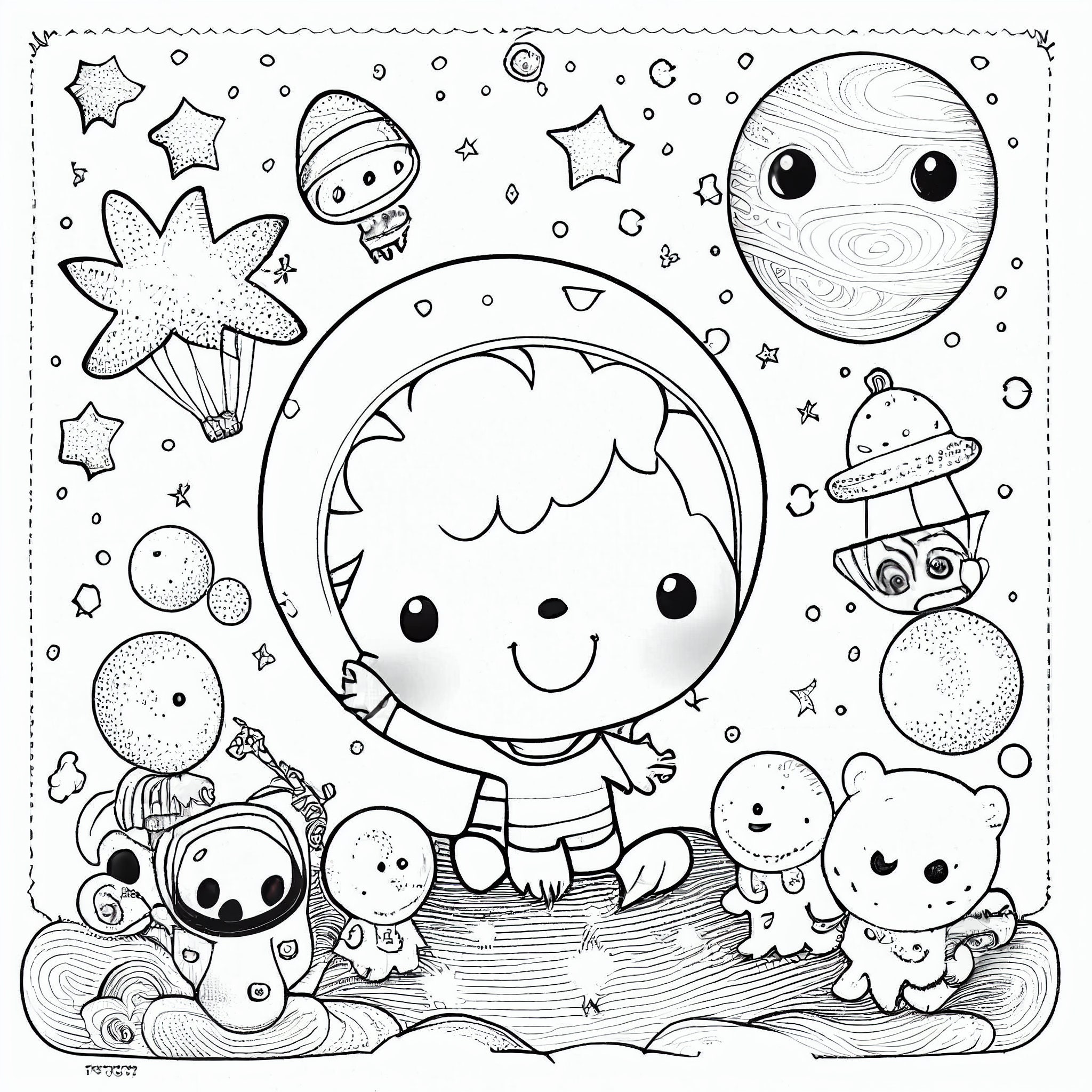 Outer Space 1- Coloring Pages (4) - Etsy