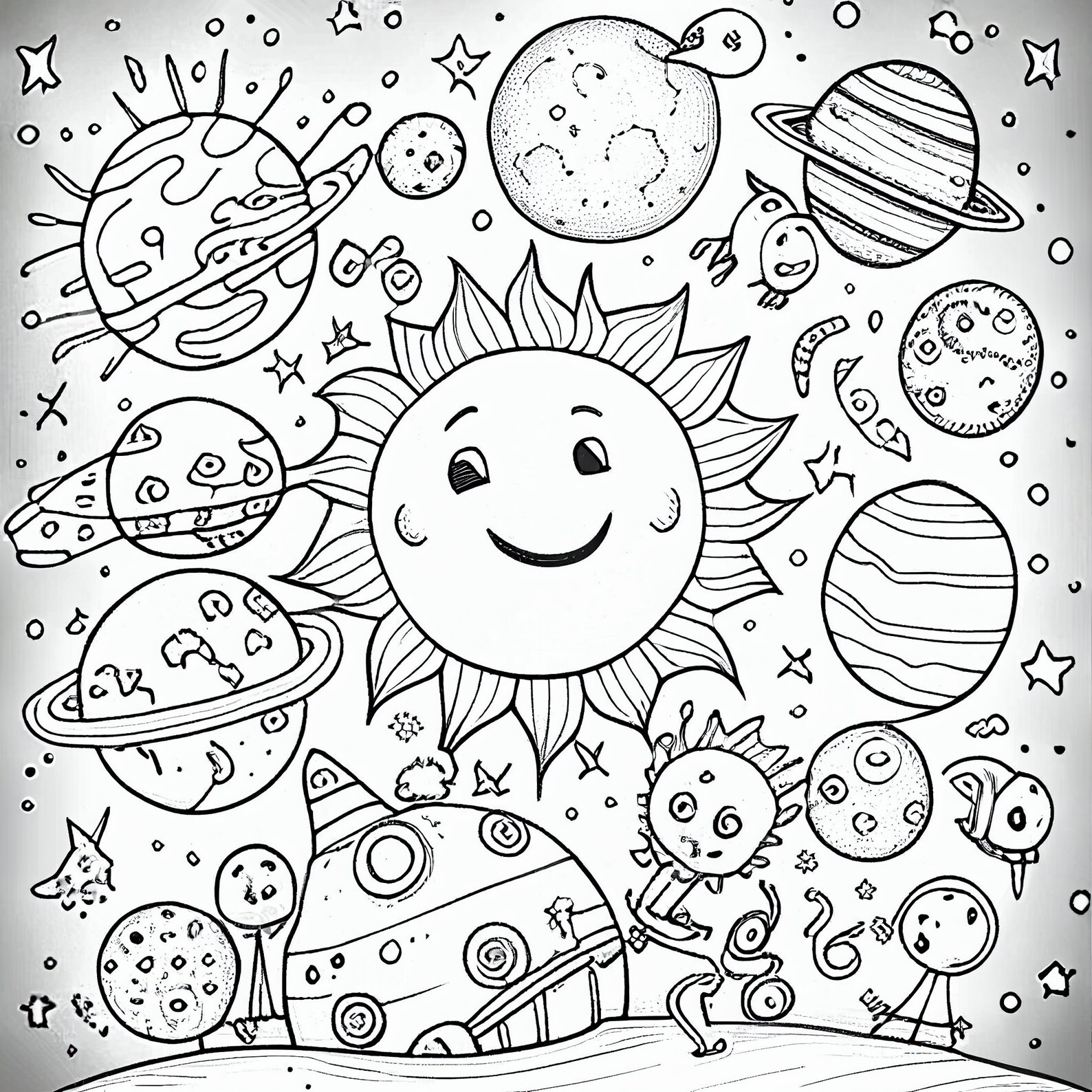Outer Space 3- Coloring Pages (4) - Etsy