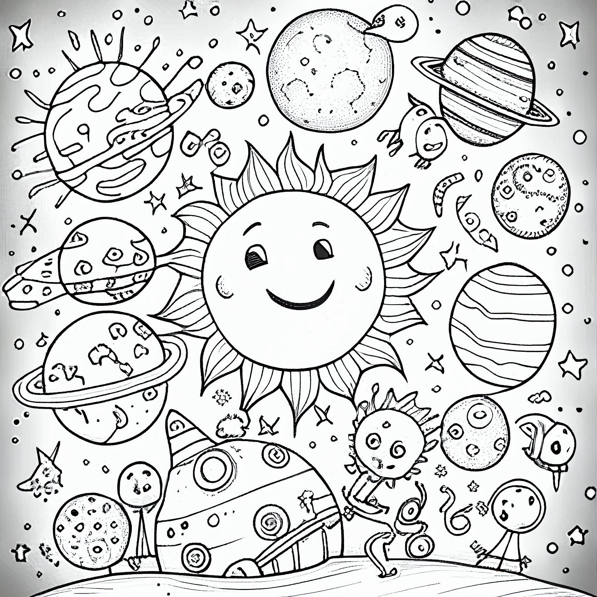 Outer Space 3- Coloring Pages (4) - Etsy