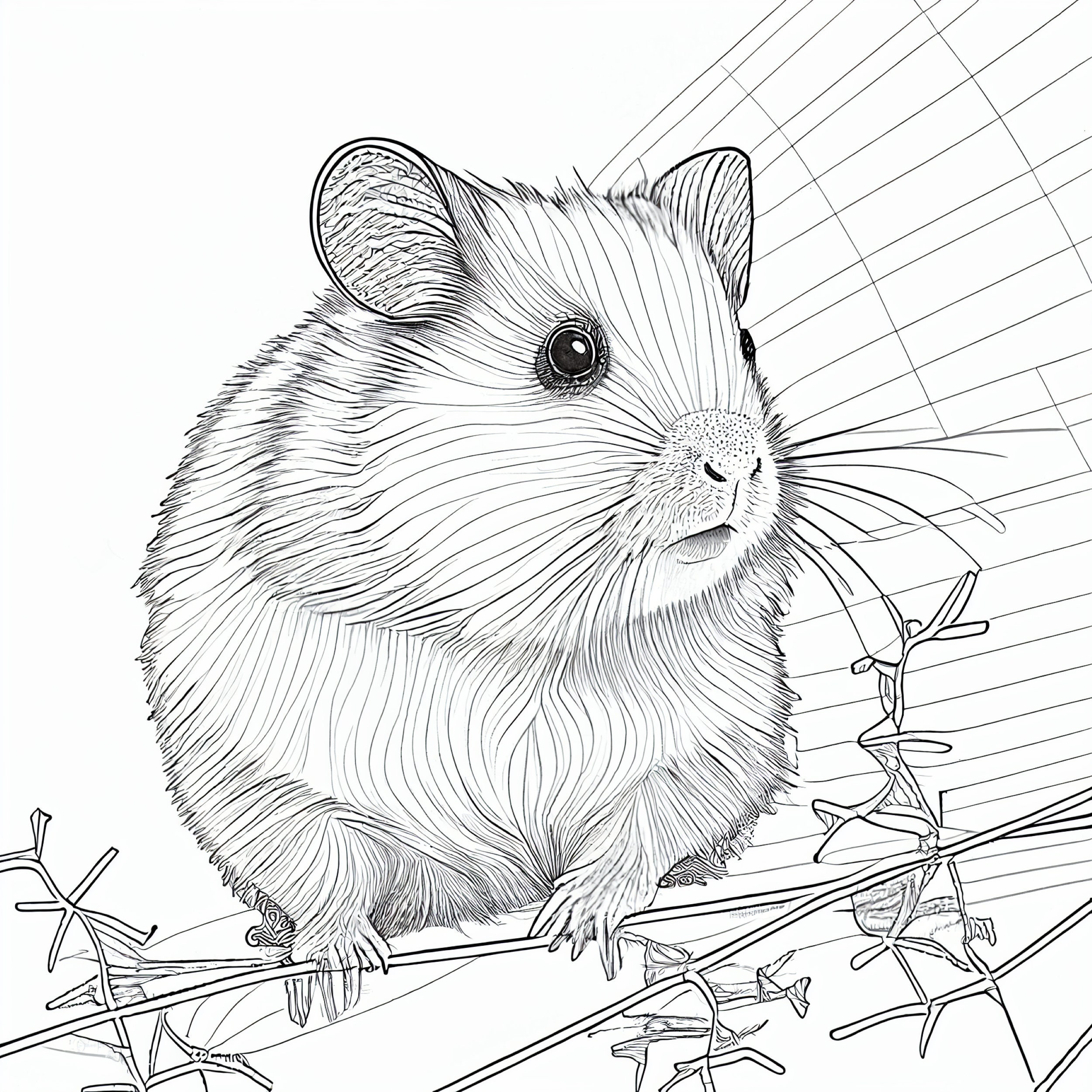 Hamster Coloring Page