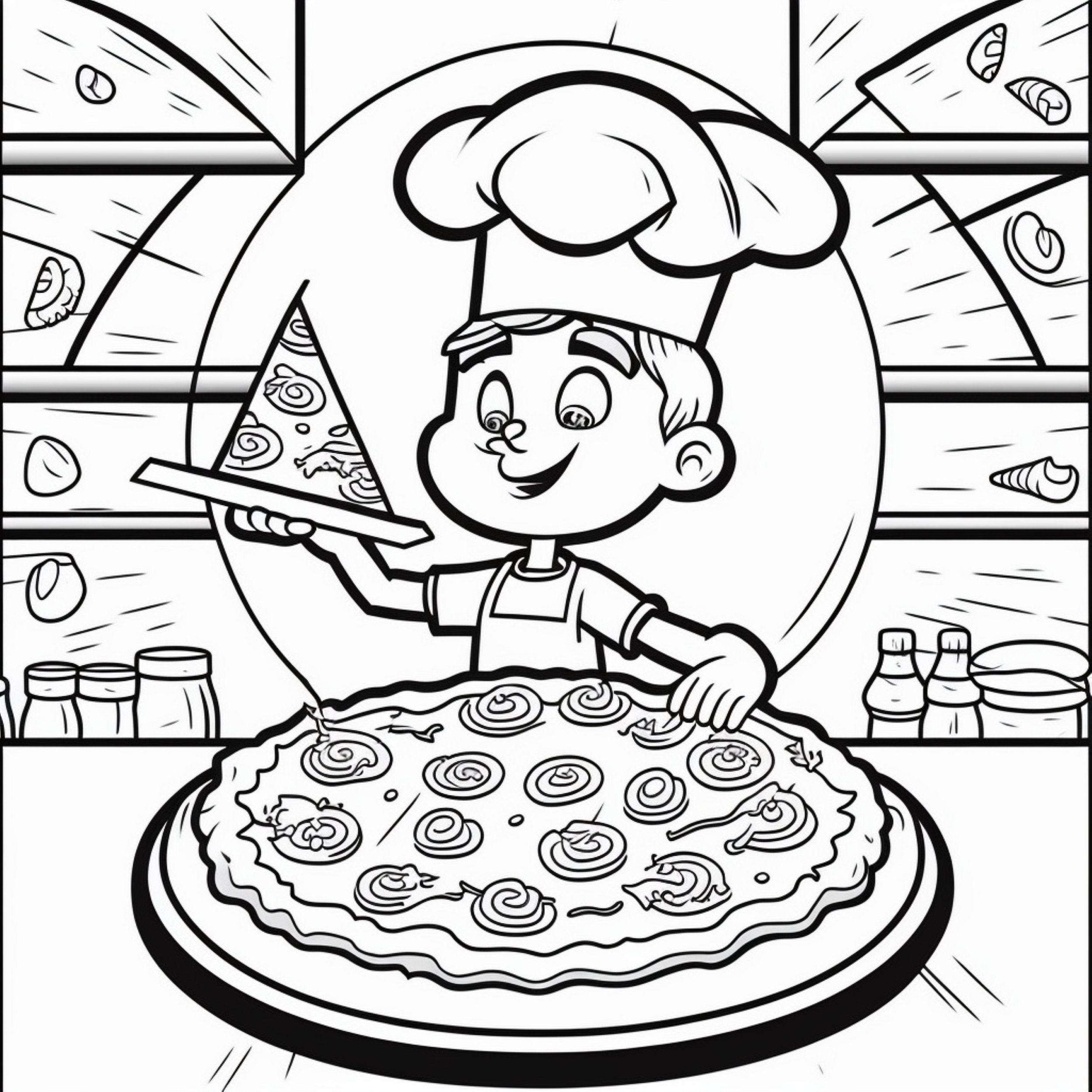Girl Cooking Coloring Page