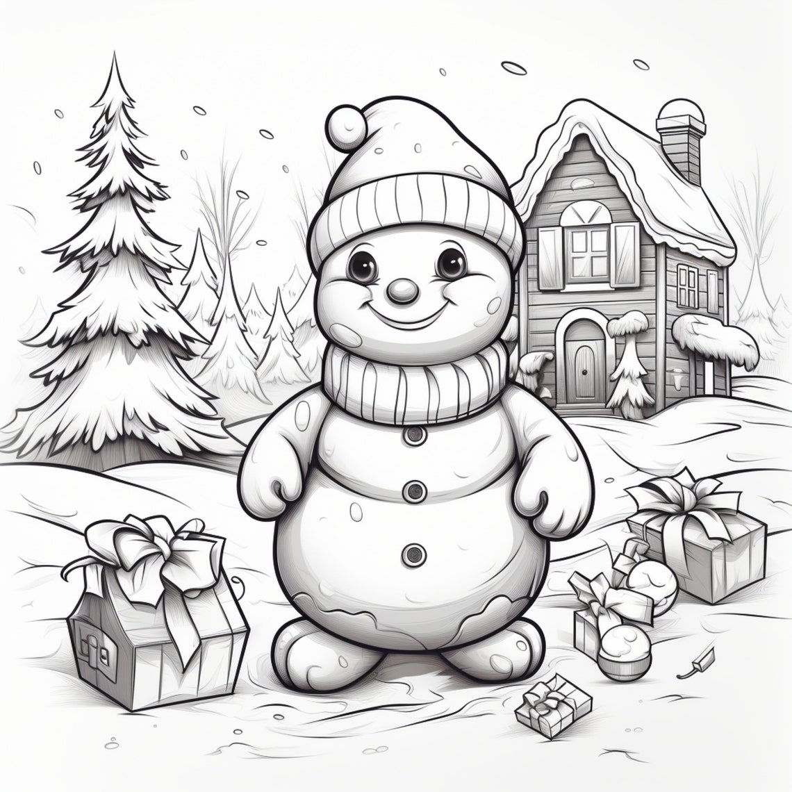 Winter/christmas 1 Coloring Pages 5 - Etsy