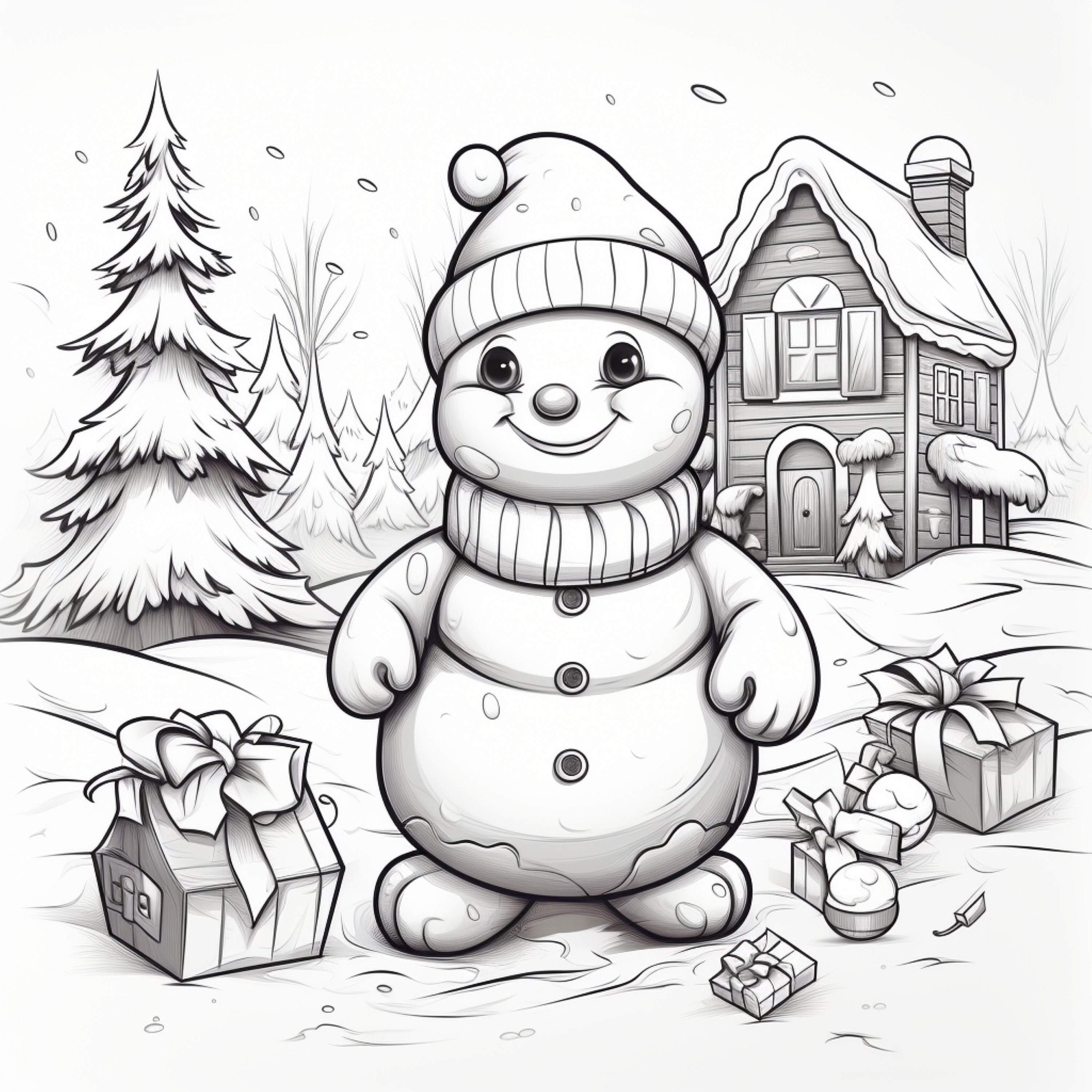 Winter/christmas 1 Coloring Pages 5 - Etsy