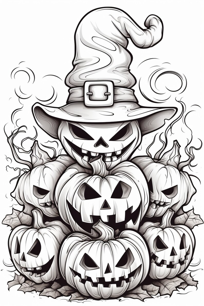 Halloween 6 Coloring Pages 5 - Etsy