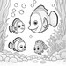 Fish 3- Coloring Pages (5) - Etsy