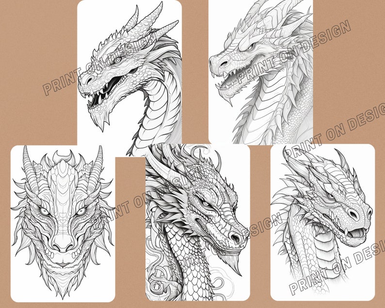 Dragon 11 Coloring Pages 5 - Etsy