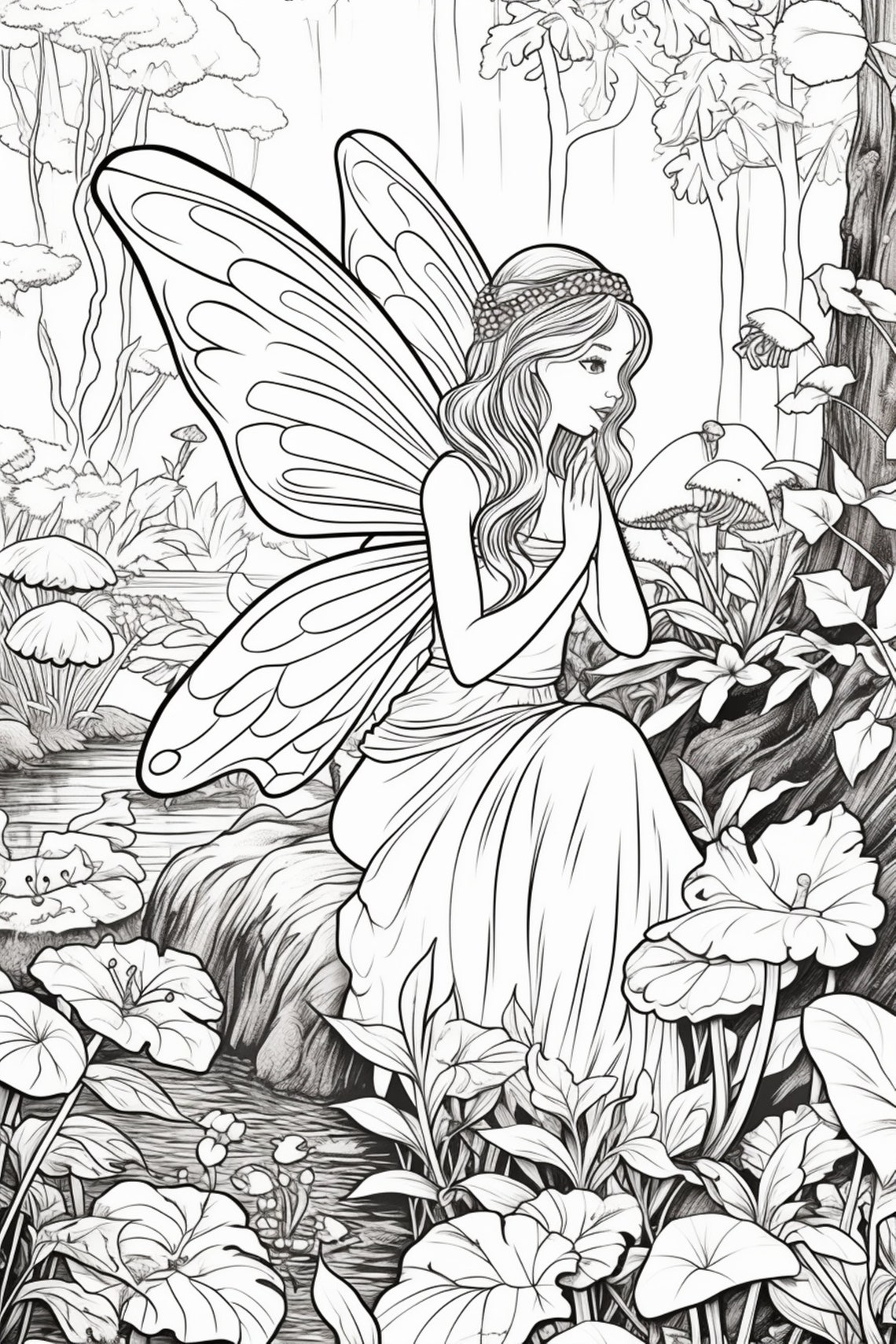 Fairies 2- Coloring Pages (5) - Etsy